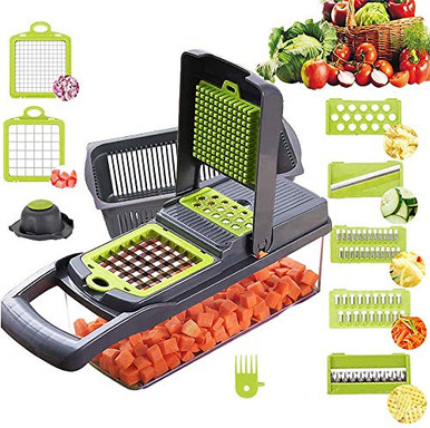 Vegetable Chopper12 in 1 Mandoline Slicer Food Onion Chopper Cuber ...