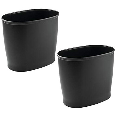 mDesign Modern Oval Plastic Small Trash Can Wastebasket Garbage ...
