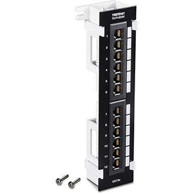 TRENDnet 12-Port Cat5e Unshielded Patch Panel TC-P12C5V Wall Mount ...