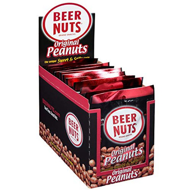 BEER NUTS Original Peanuts 12 Pack Box - 3 oz_ Individual Bags - Sweet ...