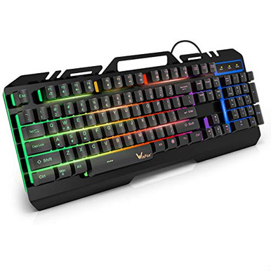 Gaming Keyboard WisFox USB Wired Keyboard Durable All-Metal Panel ...
