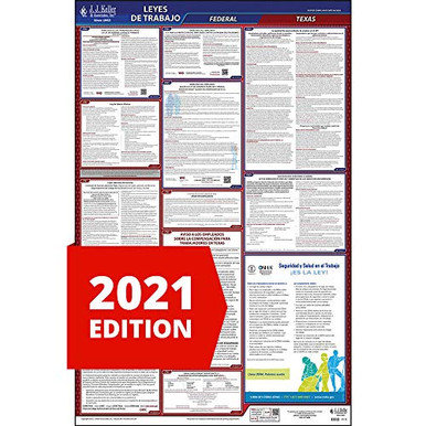 2021 Texas State and Federal Labor Law Poster with Workers Comp Spanish ...