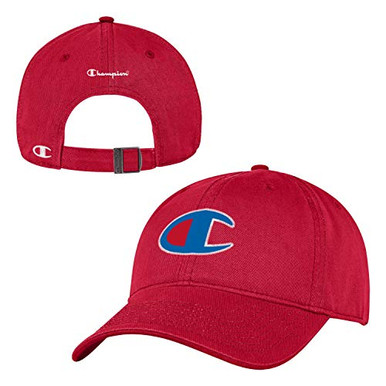 Champion Relaxed Fit Classic Cotton Crew Twill hat Cap-Adjustable-Red ...