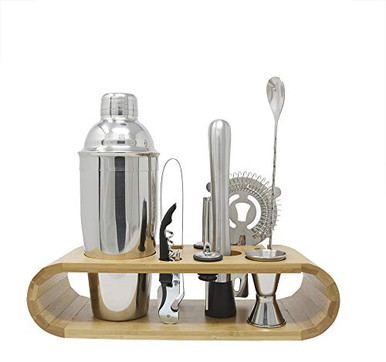 Homewell Bartender Kit 10-Piece Bar Tool Set with Stylish Bamboo Stand ...