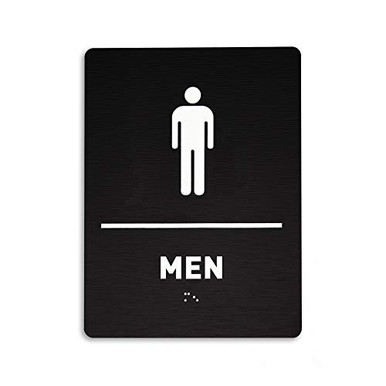 Men Restroom Identification Sign - ADA Compliant Bathroom Sign Raised ...