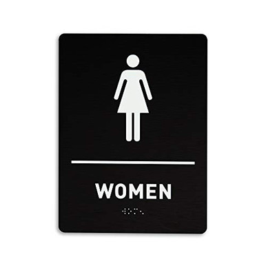 Womens Restroom Identification Sign - ADA Compliant Bathroom Sign ...