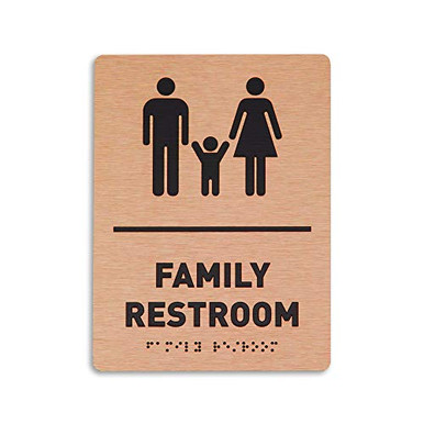 Family Restroom Identification Sign - ADA Compliant Bathroom Sign ...