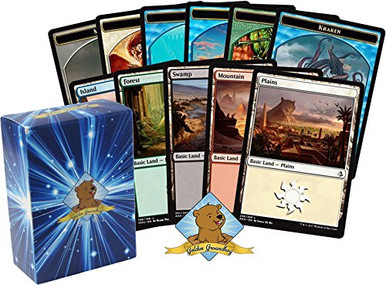 100 Magic The Gathering Card Lot - 50 Basic Lands and 50 Token Cards ...