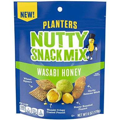 Planters Wasabi Honey Nutty Snack Mix with Peanuts Sesame Sticks Wheat ...