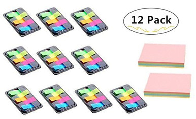 10 Packs Index Tabs(1000 sheets) + 2 Packs Paper Sticky Notes(200 sheet ...