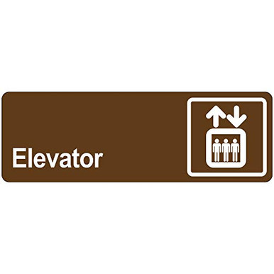 Elevator Door Sign 3 x 9 Brown 1Each - Warehousesoverstock