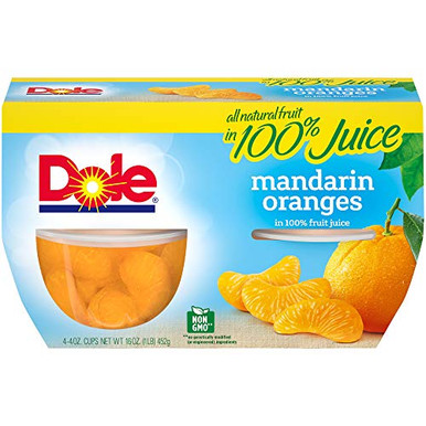 Dole Mandarin Oranges In Light Syrup Individual Serving 4-Ounce ...