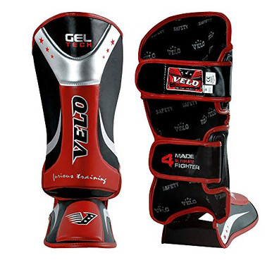 VELO Shin Instep Muay Thai Guards MMA Pads Boxing Kickboxing Leg Foot ...