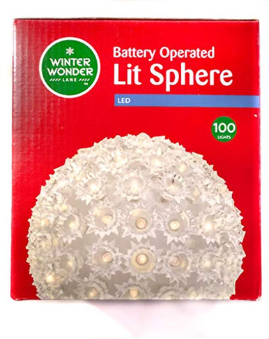 Winter Wonder Battery Operated LED Lighted Sphere with Timer and 8 ...