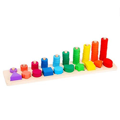 Wooden Counting Puzzle Math Counting Wooden Stacking Blocks Wooden ...