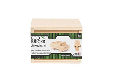ONCE KIDS Eco-Bricks 45 Piece Bamboo Wood Block Set - Warehousesoverstock