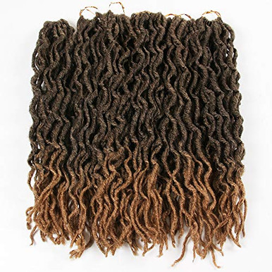 LEEONS 6PacksLot 18 Bo Locs Wavy Faux Locs Crochet Synthetic Braiding ...