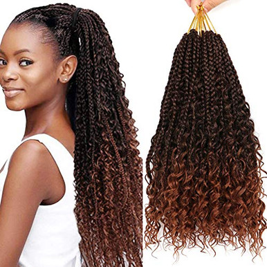 12 Inch 7 Packs Bohomian Box Braids Hair Goddess Box Braids Crochet ...