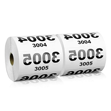4 x 2 inch 3001-4000 Consecutive Reverse Numbers Labels for Inventory ...