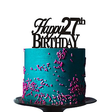 Happy 27th birthday cake topper for 27th birthday cake topper party ...