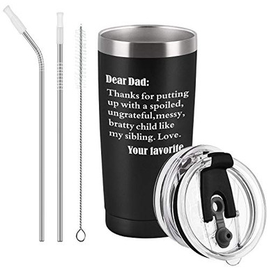 Funny Fathers Day Ideas Travel Tumbler with Lids and Straw Ideas for ...