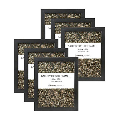 HOME DISTRICT 8 x 10 Inch Picture Frame Set 6 Pack Easel Back Stand ...