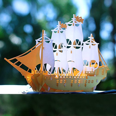 3D Pop Up Cards Yellow Boat, Birthday card, Wedding card, Anniversary ...
