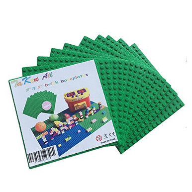 Building Brick Base Plates- Green 10 Pack of 5" x 5" Baseplates Brick ...