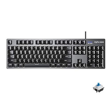 INPHIC Mechanical Keyboard Gaming Keyboard with 104 Keys Cyan Switches ...