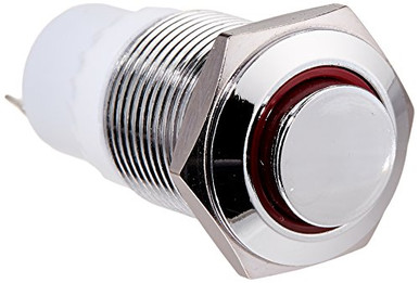 Uxcell SPDT 5 pins LED Angel Eye Height Flat Head Push Button Switch ...