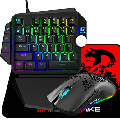 Portable one Handed Gaming Mechanical Keyboard Wired RGB LED Backlit ...