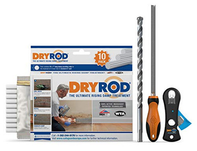Dryrod Damp Proofing Rods DPC Kit - 20 Years DIY Rising Damp Treatment ...