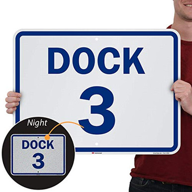 SmartSign Dock 3 Dock Number Sign 18 x 24 3M Engineer Grade Reflective ...