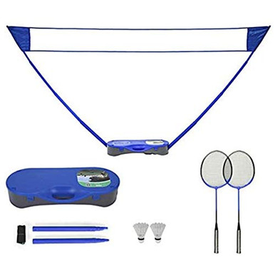 Portable Badminton Net Set Storage Box Base with 2 Battledores 2 ...