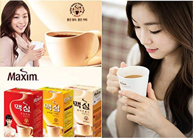 Korean Maxim White Gold/Mocha Gold Mild/Original Instant Coffee Mix ...
