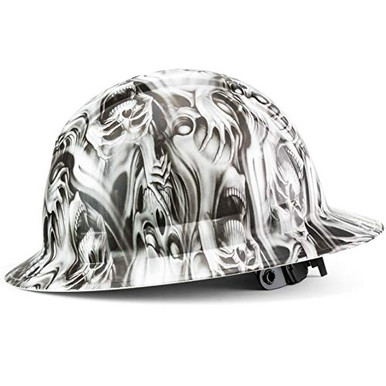 Full Brim Hard Hat Custom Screaming Skulls Design Safety Helmet With 6 ...