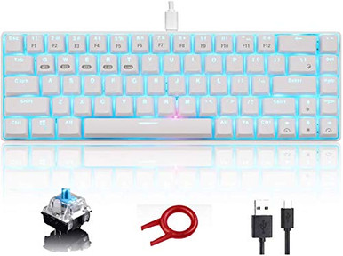 Bluetooth Wireless 60 Mechanical Gaming Keyboard with Blue LED ...