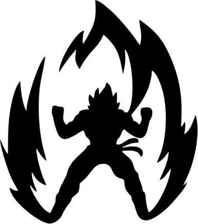 MAF - Dragon Ball Z Power Up Super Saiyan Goku Vinyl Decal Black 6 ...