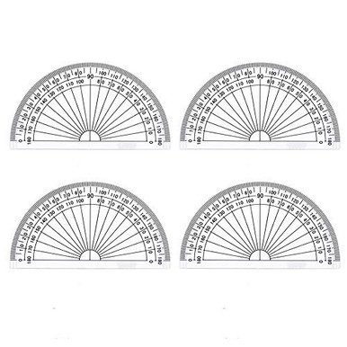 Plastic Protractor 180 Degree Math Protractors 4 inch Math Geometry Set ...