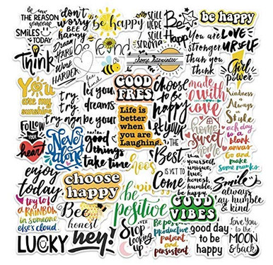 Positive Inspirational Stickers for Water Bottles 100PCS Vinyl ...