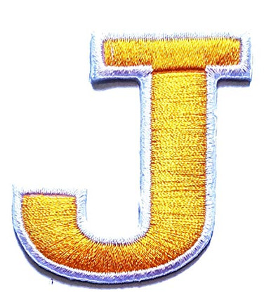 Yellow J Letter Patch Letter A-Z Embroidered Badge Iron On Patch Sew ...