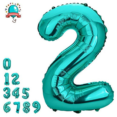 32 Inch Teal Blue Giant Number 2 Balloon Huge Bluegreen Birthday Party ...