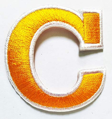 2 INCHES Yellow Letter C Patches English Alphabet A to Z Embroidered ...
