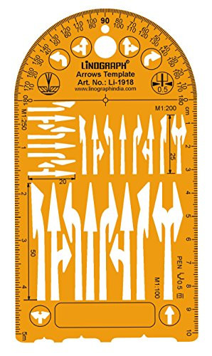 Linograph Arrows Template Technical Design And Drafting Drawing Stencil ...