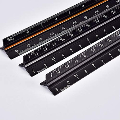 Architect Scale Ruler 12 Inches Triangular Architectural Scale Ruler ...