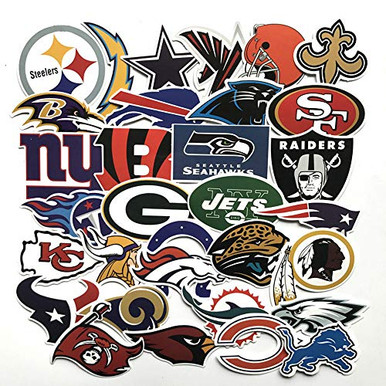 32Pcs American Football League Logos Stickers Pack PVC Waterproof Vinyl ...