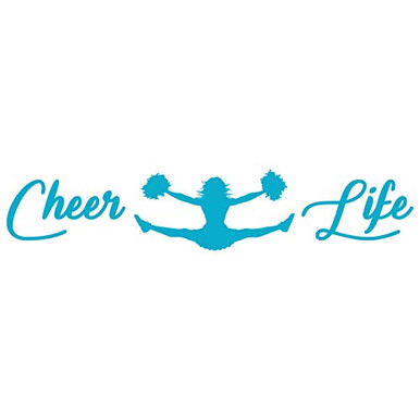 Cheer Life Cheerleading Pom Poms X Jump Vinyl Decal Sticker Car Window ...