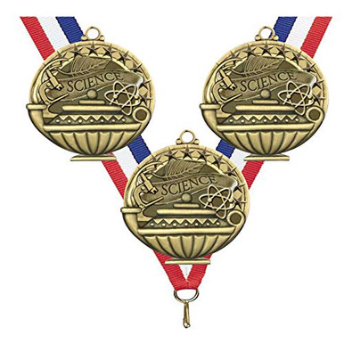 Gold Science Medals 1st Place Winner Student School Award Trophy with ...