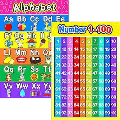 Extra Large Preschool Educational Learning Posters for Kids Toddlers ...