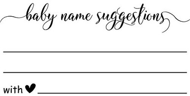 100 Baby Name Suggestion Cards Baby Name Suggestions for Baby Shower ...